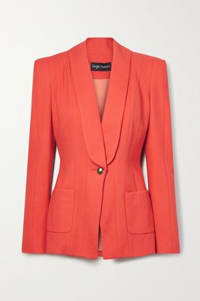 Sergio Hudson Blazer Aus Woll-cr&ecirc;pe Mit Stretch-anteil - Orange