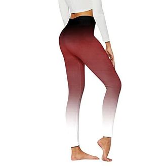 Generic Legging d&eacute;contract&eacute; et confortable pour femme avec imprim&eacute; d&eacute;grad&eacute;, bordeaux, XXL