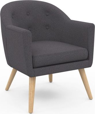 IDMarket Idmarket - Skandinavischer Sessel olan Cabriolet in anthrazitgrauem Stoffbezug