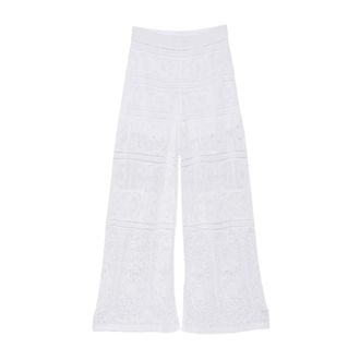 D.exterior Femme, Pantalons, Blanc, Taille: 38 FR Wide Pantalons