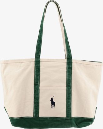 Ralph Lauren Denim shoulder bag with embroidered logo on the front - POLO RALPH LAUREN - gender_Man