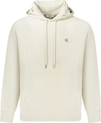 Calvin Klein Homme, Sweatshirts et sweats &agrave; capuche, Beige, Taille: 2XL Sweat &agrave; capuche molletonn&eacute; premium en tissu &eacute;ponge d&eacute;contract&eacute; avec monogramme