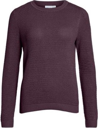 Vila Vidalo Haut tricoté à col Rond L/S Noos, Aubergine, S