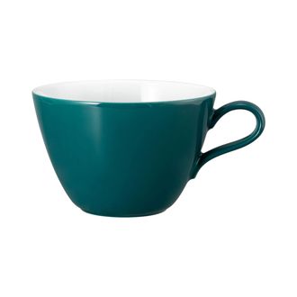 SELTMANN WEIDEN Life Fashion Milchkaffeetasse 370 ml - Porzellan Tasse in Trendy Petrol - Sp&uuml;lmaschinenfest & Mikrowellengeeignet - Kaffeetasse f&uuml;r Caf&eacute; au Lait & Cap