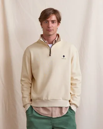 Faguo Sweat zipp&eacute; &eacute;cru coton bio