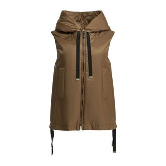 Max Mara Gilet sans manches &agrave; capuche - Femme - Vestes - Brun - Taille: 36 FR