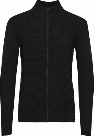 Indicode IDRickert Herren Strickjacke Cardigan Grobstrick mit Stehkragen Reißverschluss Baumwollmischung Regular fit, Größe:3XL, Farbe:Black (999)