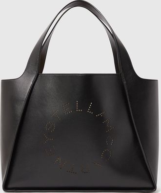 Stella McCartney Logo Tote Bag, Woman, Black