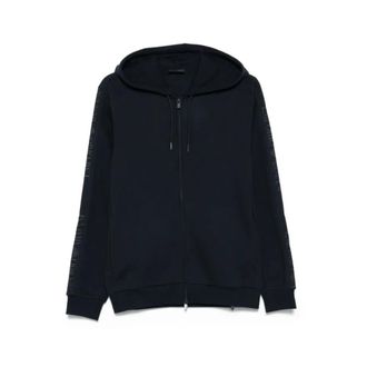 Emporio Armani Moderne Rei&szlig;verschluss Hoodie Loungewear L&auml;ssiger Stil - - Sweatshirts & Hoodies - Herren - Blau - M