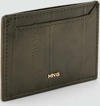Mango Porte-cartes textur&eacute; kaki - Femme - Taille unique - MANGO