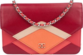 Chanel Crossbody Bags - Chanel Multicolor Lambskin Single Flap Wallet On C - Gr. unisize - in Rot - f&uuml;r Damen
