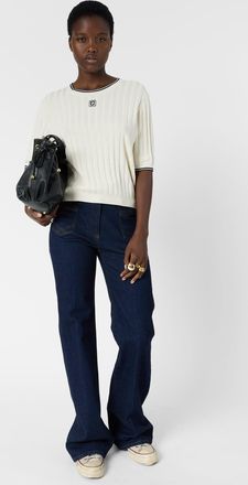 Gerard Darel Pull &agrave; c&ocirc;tes et manches courtes - LYRA - Ecru