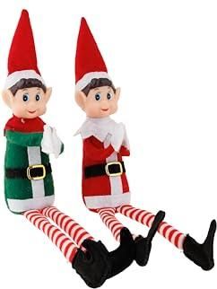 Cosy & Trendy Weihnachtself aus Textil, rot und gr&uuml;n, 36 cm hoch, Sortiert