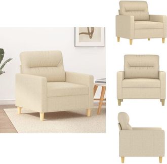 vidaXL Sofasessel Creme 60 cm Stoff - Sofasettesel - Cremefarbener Sessel - Esszimmerstuhl - Wohnzimmersofa - Gemütlicher Sessel