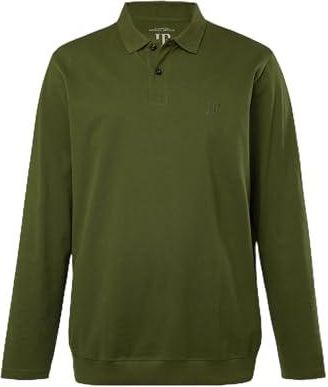 JP1880 Hommes Grandes Tailles L-8XL Polo en Maille piquée, Collection Basic. Manches Longues et Ventre Confort. Jusquau 8XL. olive 6XL 827115440-6XL