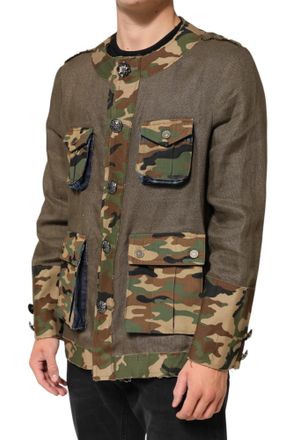 Dolce & Gabbana Camouflage Linen Jacket - Brown