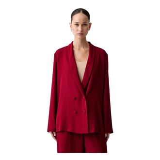 Joseph Ribkoff Blazer crois&eacute; &agrave; col ch&acirc;le - Femme - Vestes - Rouge - Taille: 44 FR