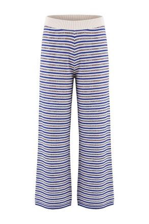 STUDIO UNTOLD Schlupfhose Hose Wide Legs Ringel und Struktur Elastikbund