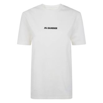 Jil Sander Baumwoll-T-Shirt mit Rundhalsausschnitt - - Tops - Damen - Wei&szlig; - L