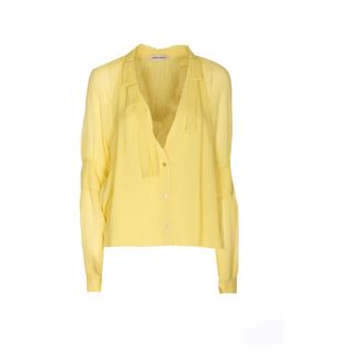 Alberta Ferretti Femme, Blouses et Chemises, Jaune, Taille: 38 FR Camicia Creponne