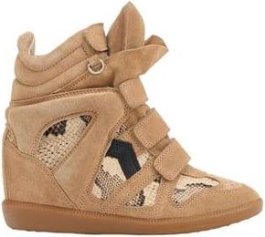 Isabel Marant Baskets Bekett compens&eacute;es en cuir velours