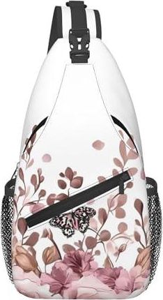 Generic Sacoche Homme Bandouliere Roses Papillon Girafe Fleur L&eacute;ger Sac De Poitrine Polyester Sac &agrave; Dos Militaire pour Randonn&eacute;e Camping Femme