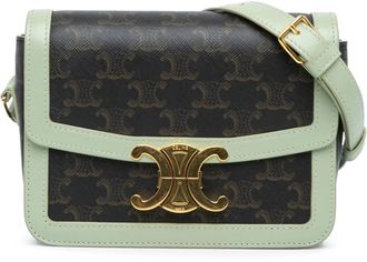 Celine Hobo Bags - Teen Triomphe Coated Canvas and Calfskin Triomphe - Gr. unisize - in Braun - f&uuml;r Damen