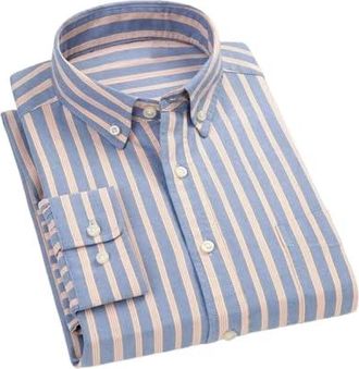 Generic Chemise Oxford &agrave; manches longues pour homme, coupe ajust&eacute;e, unie, chemise de bureau douce boutonn&eacute;e, 18-205, 4XL