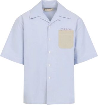 Marni Homme, Chemises, Bleu, Taille: XL Short Sleeve Shirt