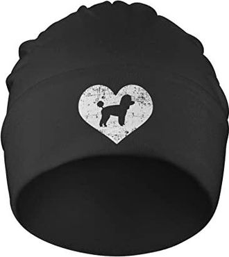 Generic Femme Homme Bonnets De Ski Coeur De Caniche Mignon Bonnet &Agrave; Revers Chaud Bonnets Tricot&eacute; Classique Bonnet dhiver pour Cyclisme Ski Hiver