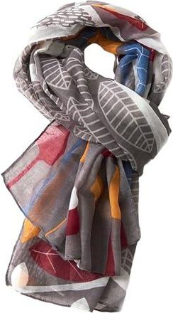 GFM &Eacute;charpe d&eacute;t&eacute; avec motif floral abstrait (FLRPRNT), ST-62-BH-Grey, L