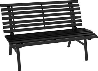 OUTSUNNY Banc de jardin 2 places assise dossier &agrave; lattes alu noir