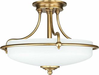 Licht-Erlebnisse Licht-erlebnisse - Deckenleuchte Creme Messing E27 Glas Metall Jugendstil Deckenlampe Wohnzimmer Esszimmer