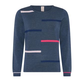 Skovhuus Femme, Pulls, Bleu, Taille: 40 FR Pull à Rayures Indigo Chemisier