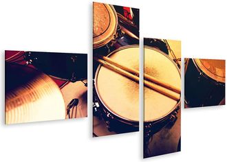 Islandburner Bild auf Leinwand Schlagzeug Drumsticks Kinderzimmer Jugendzimmer Studio Musikschule Bilder Wandbilder Poster