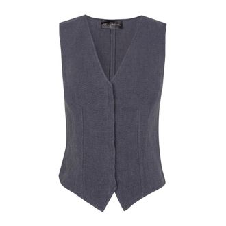 Cortana Figurbetonter V-Ausschnitt-Top - - Tops - Damen - Blau - M