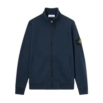 Stone Island Baumwollfleece-Sweatshirt mit Rei&szlig;verschluss - - Sweatshirts & Hoodies - Herren - Blau - 2XL