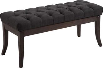 Clp Sitzbank Ramses mit hochwertiger Polsterung und Stoffbezug I Bank mit antik-dunklen Holzbeinen I Holzbank mit Einer Sitzhöhe von: 46 cm, Farbe:dunkelg