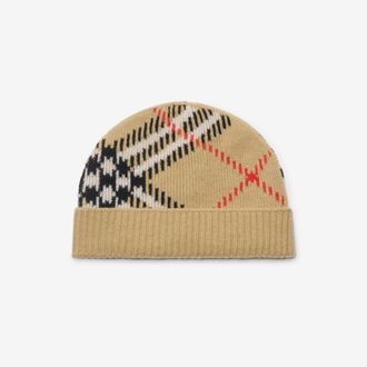 Burberry Kaschmirmisch-Beanie in Check