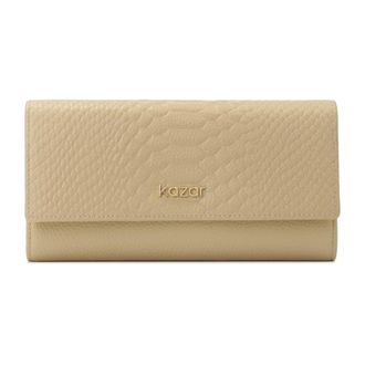 Kazar Verl&auml;ngerte ger&auml;umige Lederbrieftasche - - Accessories - Damen - Beige - ONE SIZE