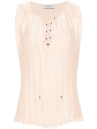 Lanvin blouse plissée à lien de resserrage - Orange