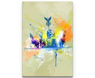 Paul Sinus Art Brandenburger Tor Quadriga 90x60cm auf Leinwand gespannt fertig zum aufhängen