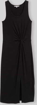 Tom Tailor Denim Kleid aus Viskose-Mix mit Knoten-Detail und Schlitz