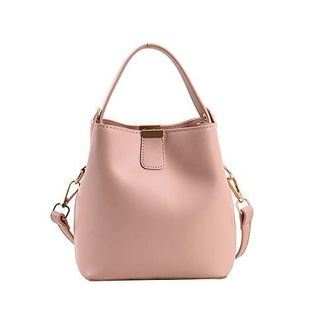 Generic Sac &agrave; bandouli&egrave;re en cuir pour femme, sac &agrave; main Hobo de taille moyenne, sac &agrave; main tendance avec poign&eacute;e sur le dessus, rose, Medium