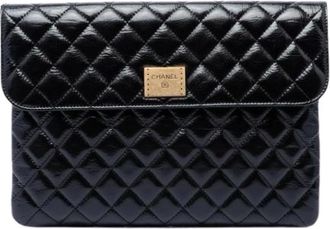 Chanel Pre-owned Pochette matelass&eacute;e vernie - Femme - Pre-owned - Noir - Taille: ONE Size