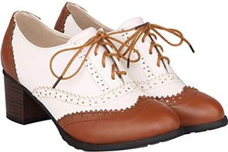 Holibanna 1paire Chaussures &Agrave; Talons Chunky pour Femmes Chaussures &Agrave; Lacets Fashionables Style &Eacute;l&eacute;gant Et Confortable Id&eacute;ales pour Toutes Occasions