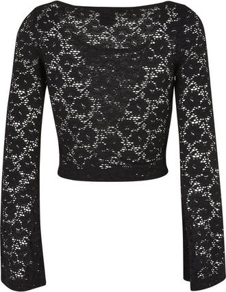 Urban Classics Longsleeve Urban Classics Damen Ladies Cropped Lace Longsleeve (1-tlg)