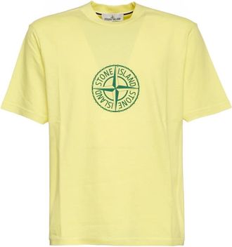 Stone Island Homme, Tops, Jaune, Taille: S Compass Logo T-Shirt