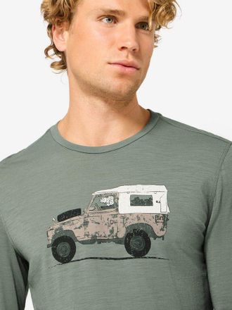 super.natural Langarmshirt f&uuml;r Herren,Merino M DOG EXCURSION LS mit Tier-Motiv, atmungsaktiv