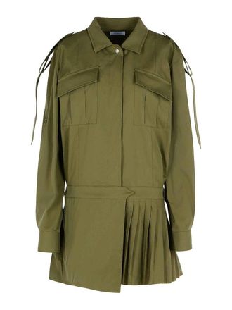 Off-white Knielanges Kleid - Grün